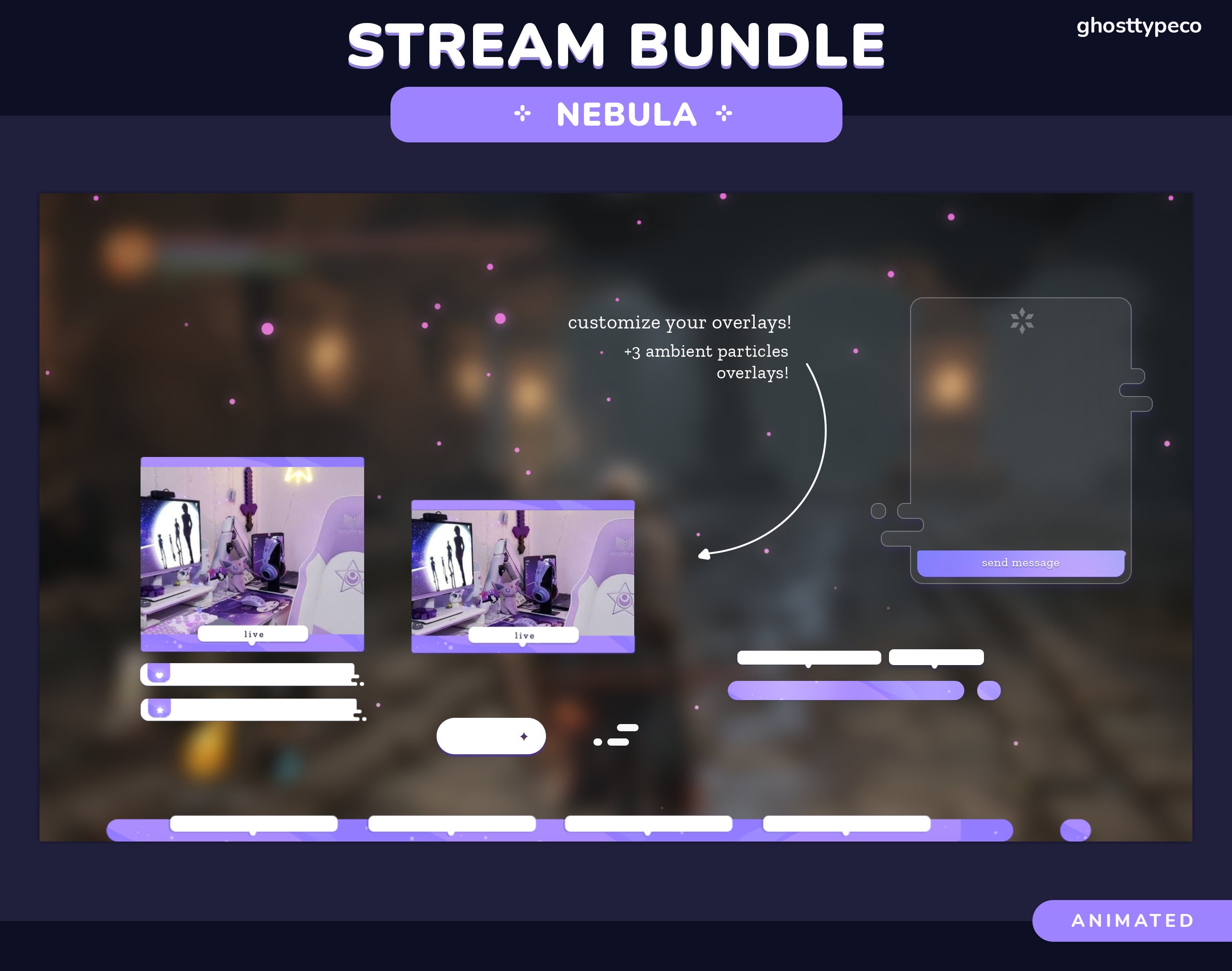 ANIMATED Nebula Stream Bundle Twitch Package Overlays - Etsy