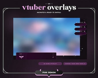 ANIMATED Pink Demon Overlay Bundle Twitch Overlays Just Chatting ...