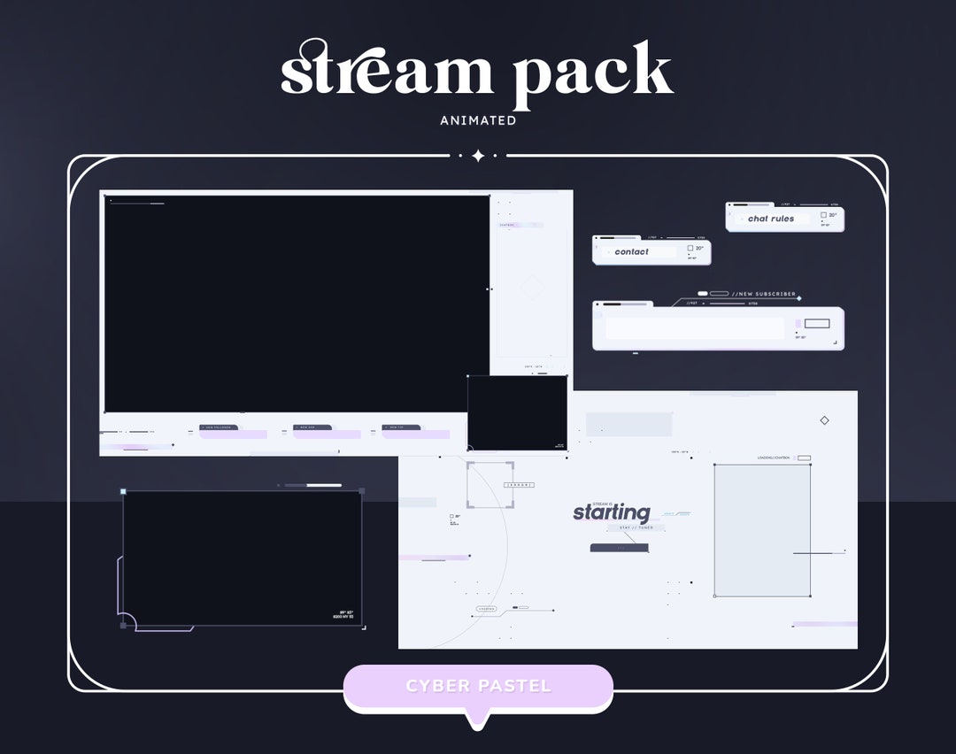 ANIMATED Cyber Pastel Stream Bundle | Twitch Package | Overlays ...