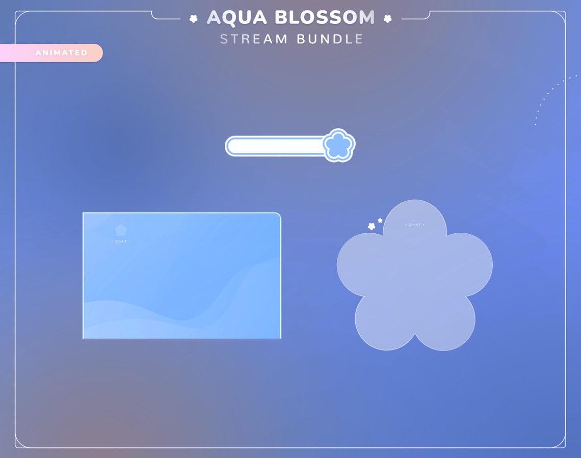 ANIMATED Aqua Blossom Stream Bundle | Twitch Package | Overlays ...