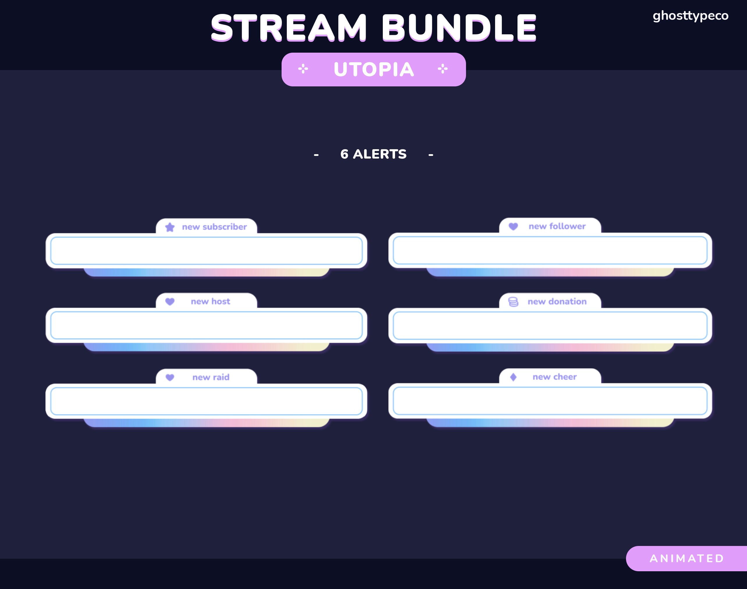 ANIMATED Utopia Stream Package Twitch Package Overlays - Etsy