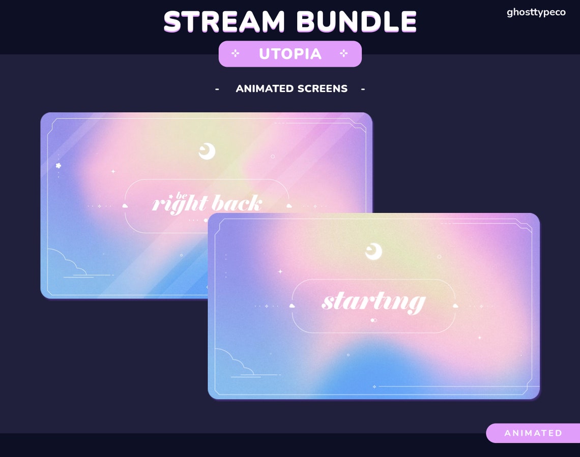 ANIMATED Utopia Stream Package Twitch Package Overlays - Etsy