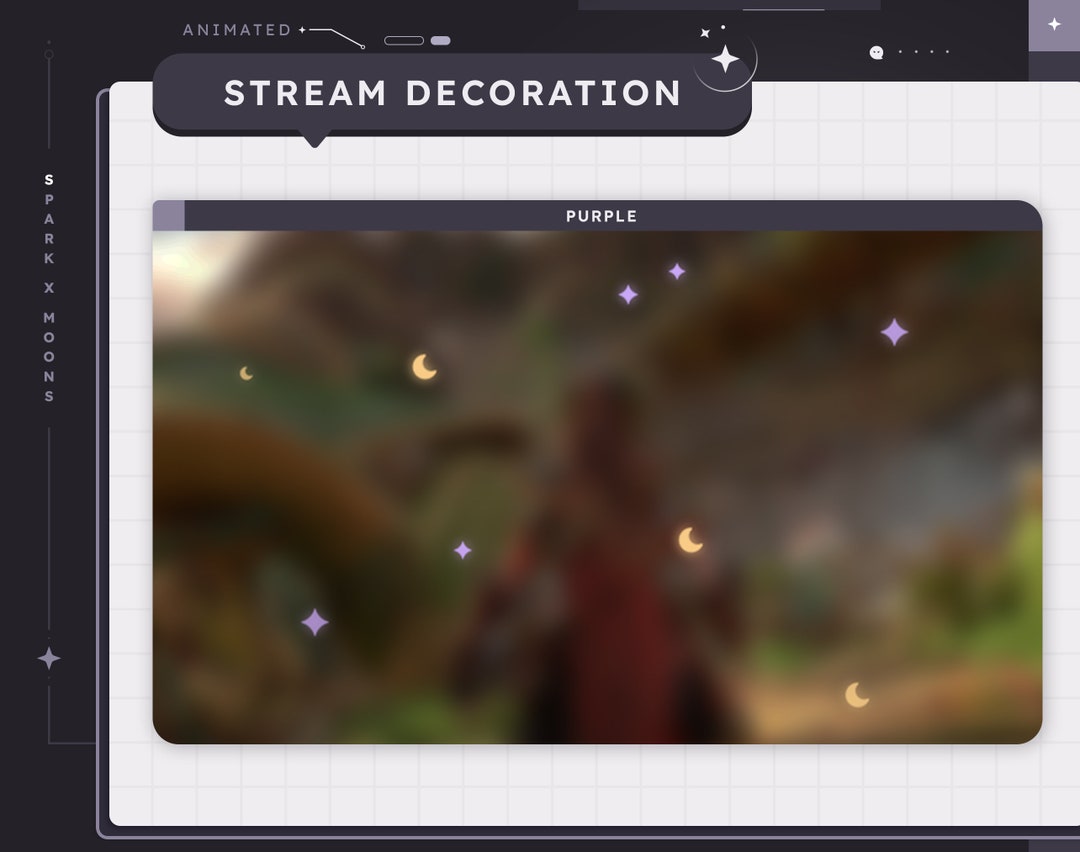 ANIMATED Falling Sparks & Moons Stream Add-on Twitch Streamer Pastel ...