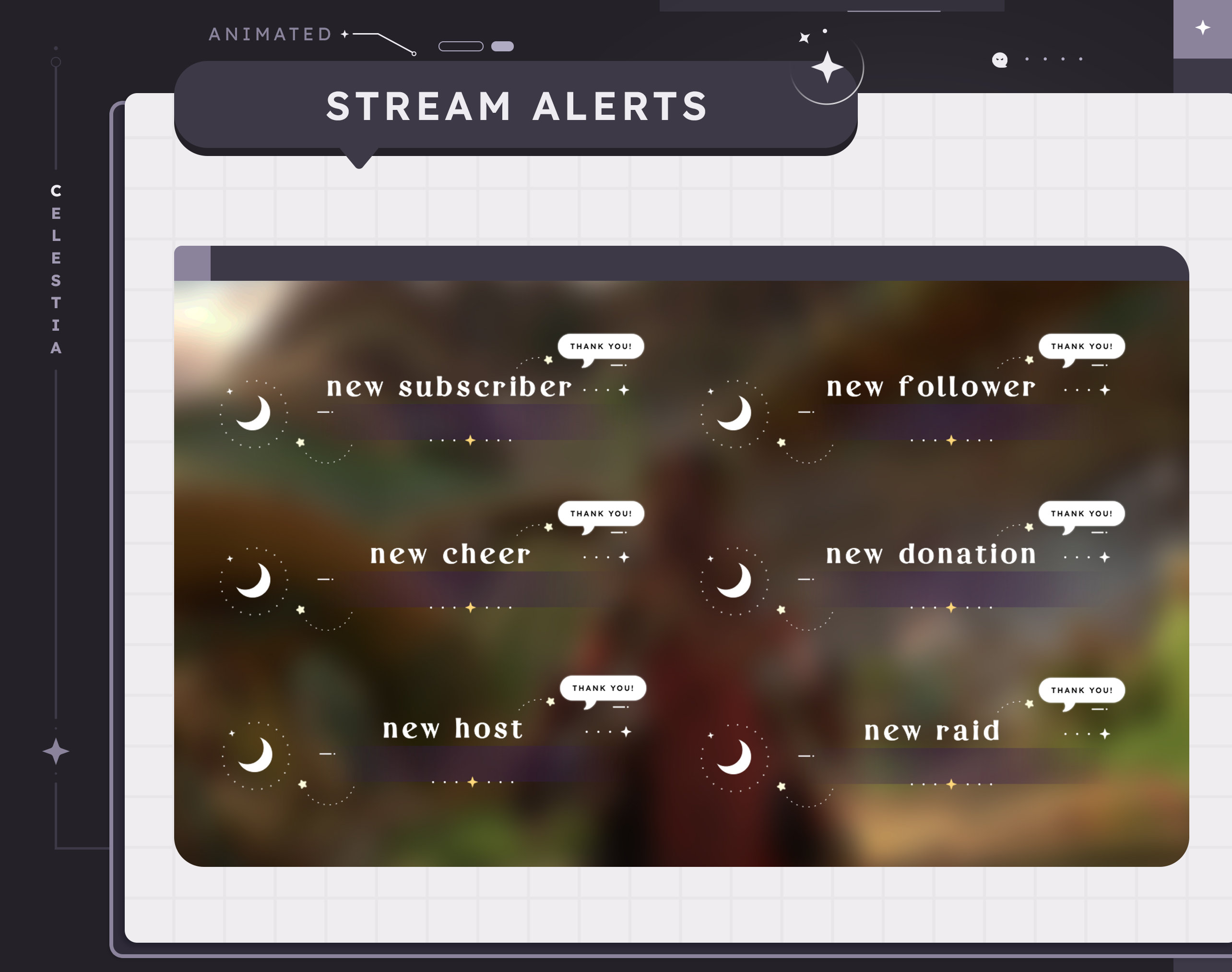 ANIMATED Celestia Stream Alerts | Twitch | Streamer | Cosmic | Soft ...