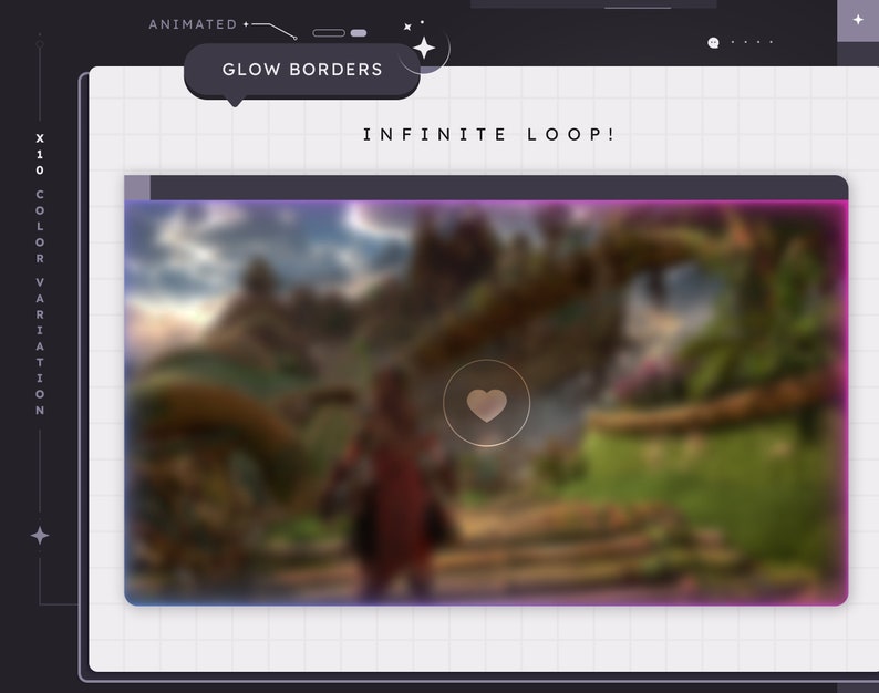 ANIMATED Glow Borders Stream Add-on Twitch Streamer Pastel Soft ...