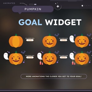 Animated Halloween Pumpkin Goal Widget CUSTOMIZABLE COLORS Twitch ...