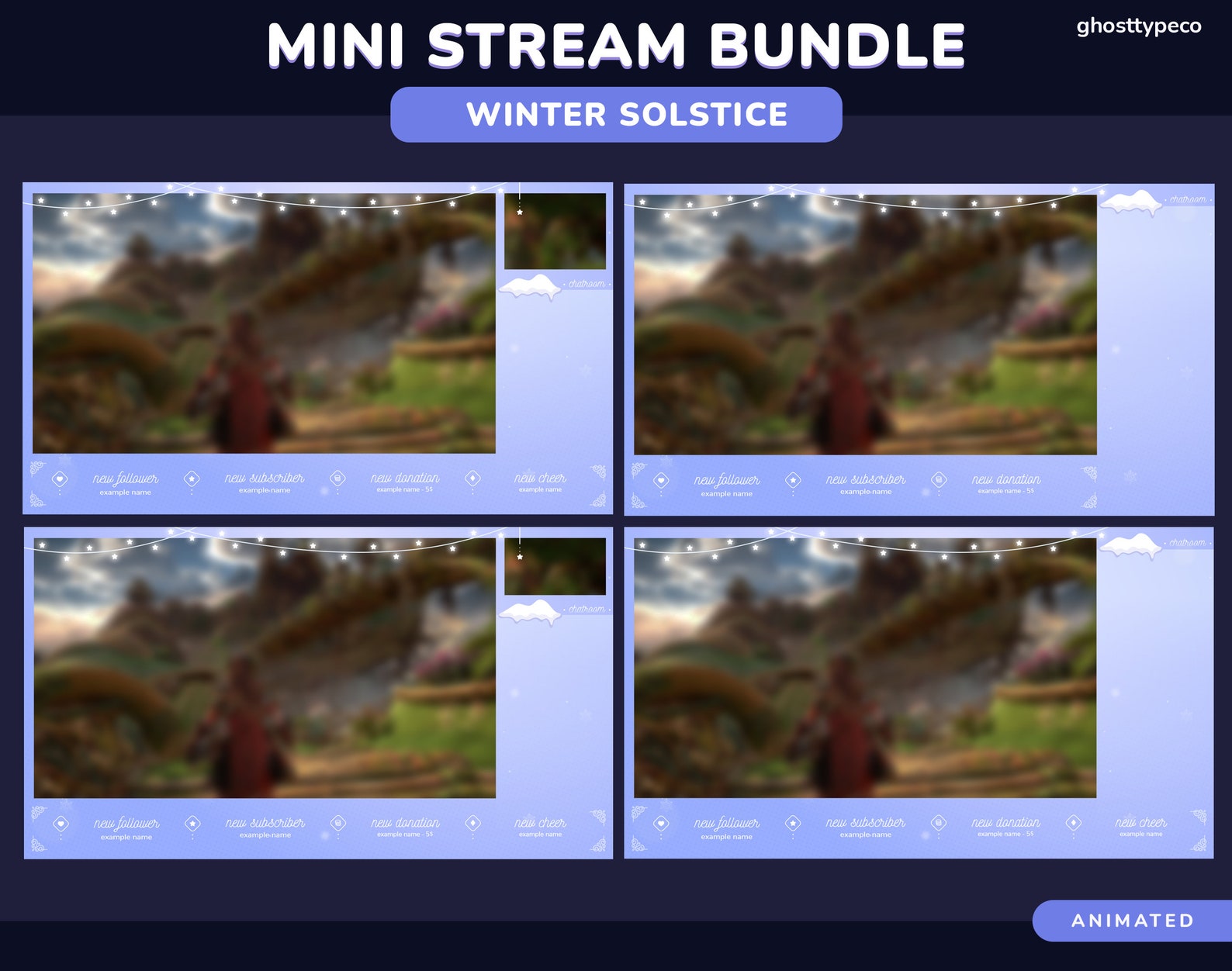 ANIMATED Winter Solstice Mini Stream Bundle Animated Screens & Overlays ...