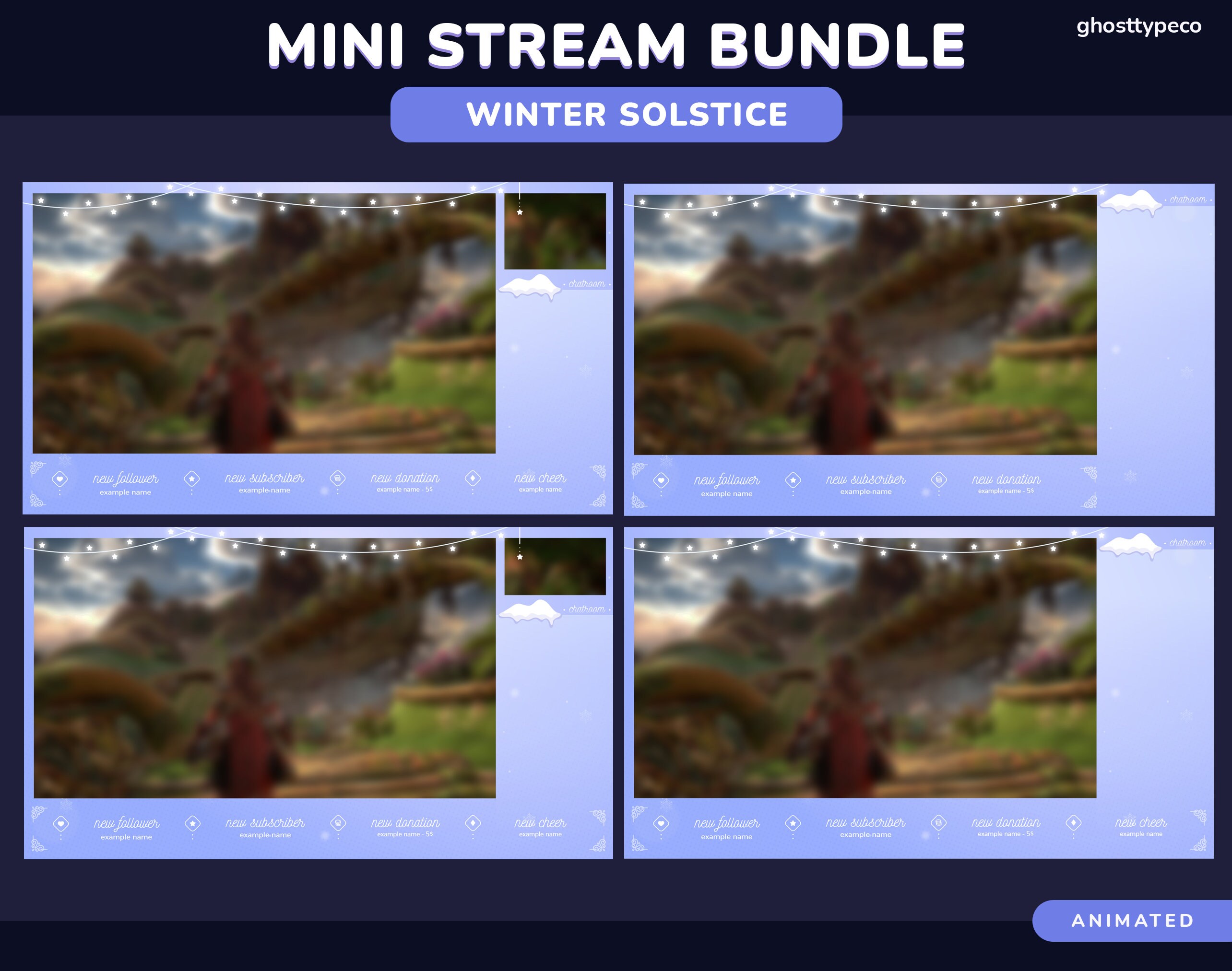 ANIMATED Winter Solstice Mini Stream Bundle Animated Screens & Overlays ...