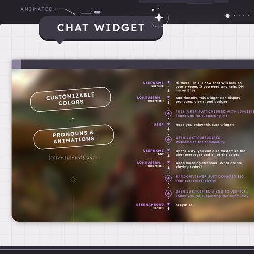 HOLO Chat Widget Holographic Minimal Customizable Colors - Etsy