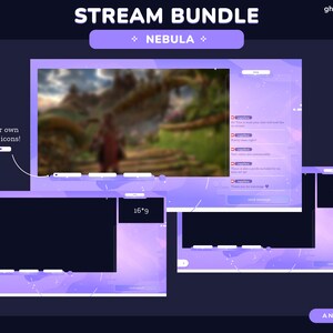 ANIMATED Nebula Stream Bundle Twitch Package Overlays Screens Alerts ...