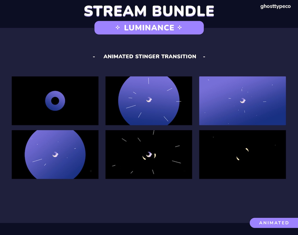 ANIMATED Luminance Stream Bundle Twitch Package Overlays - Etsy