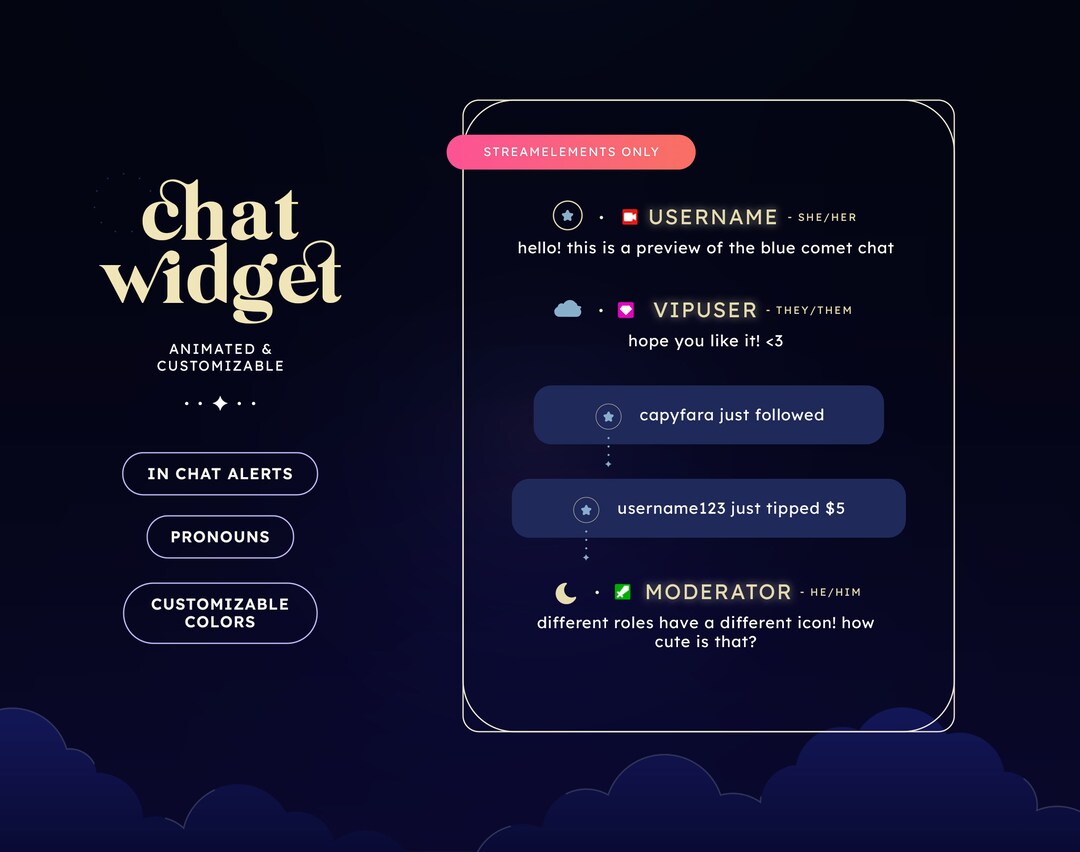 Animated Blue Comet Chat Widget (CUSTOMIZABLE) | Twitch Overlays ...