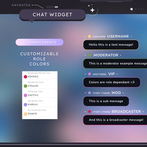 Animated Celestia Chat Widget CUSTOMIZABLE COLORS Twitch - Etsy