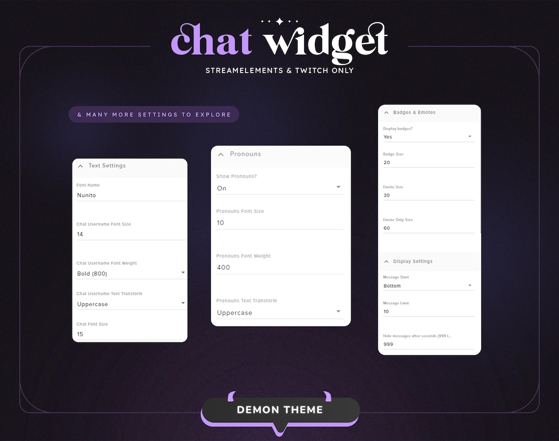Animated Demon Chat Widget (CUSTOMIZABLE COLORS) | Pink & Purple Color ...