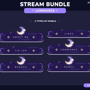 ANIMATED Luminance Stream Bundle Twitch Package Overlays Screens Alerts Panels Chat Widget ...