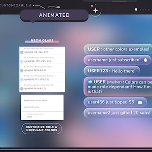 Animated Neon Glass Chat Widget (CUSTOMIZABLE COLORS) | Twitch Chat ...