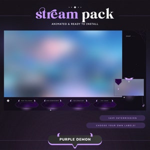 ANIMATED Purple Demon Stream Bundle | Twitch Pack | Overlays | Screens ...