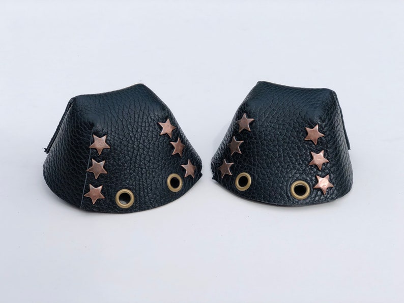 Roller Skate Toe Guards Black Leather Star Studded - Etsy