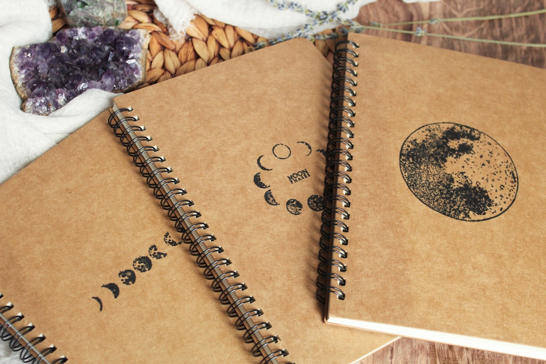 Moon Journal Moon Notebook Moon Art 5.5 X 8.3 Lined Notebooks - Etsy UK
