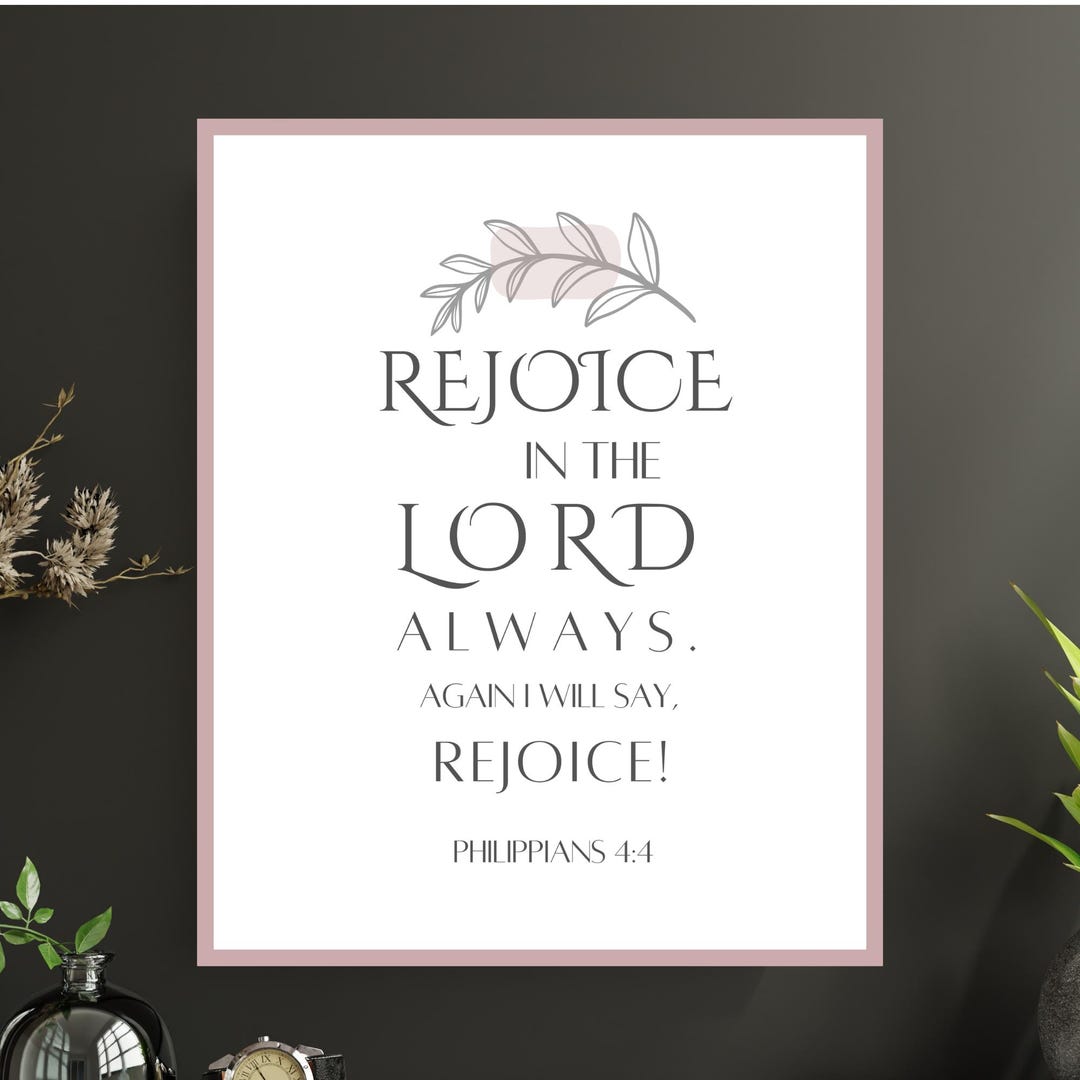Rejoice in the Lord Bible Verse Wall Art. Christin Printable Wall Art ...