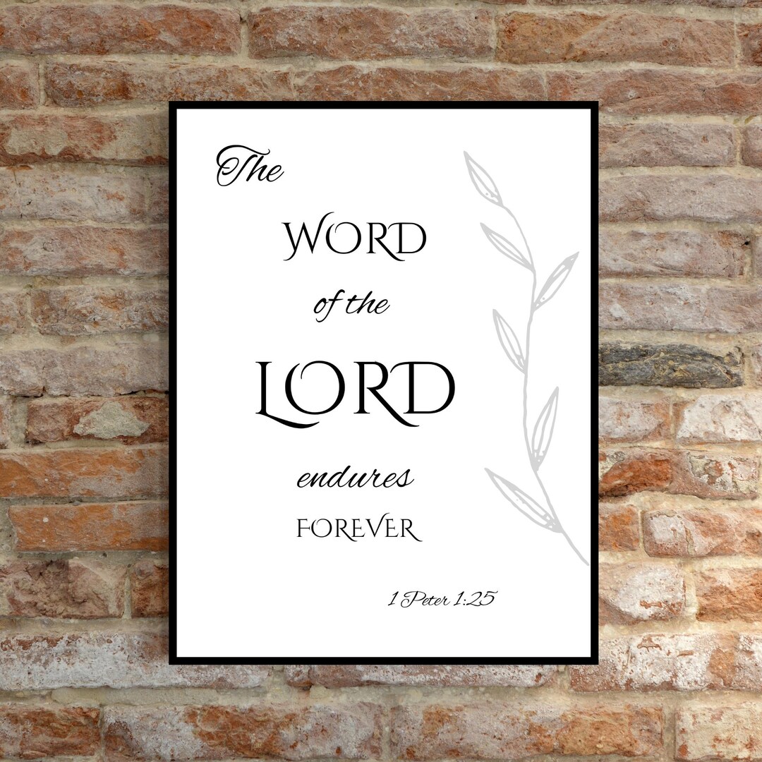 The Lord's Word Endures Bible Verse Wall Art. Christin Printable Wall ...