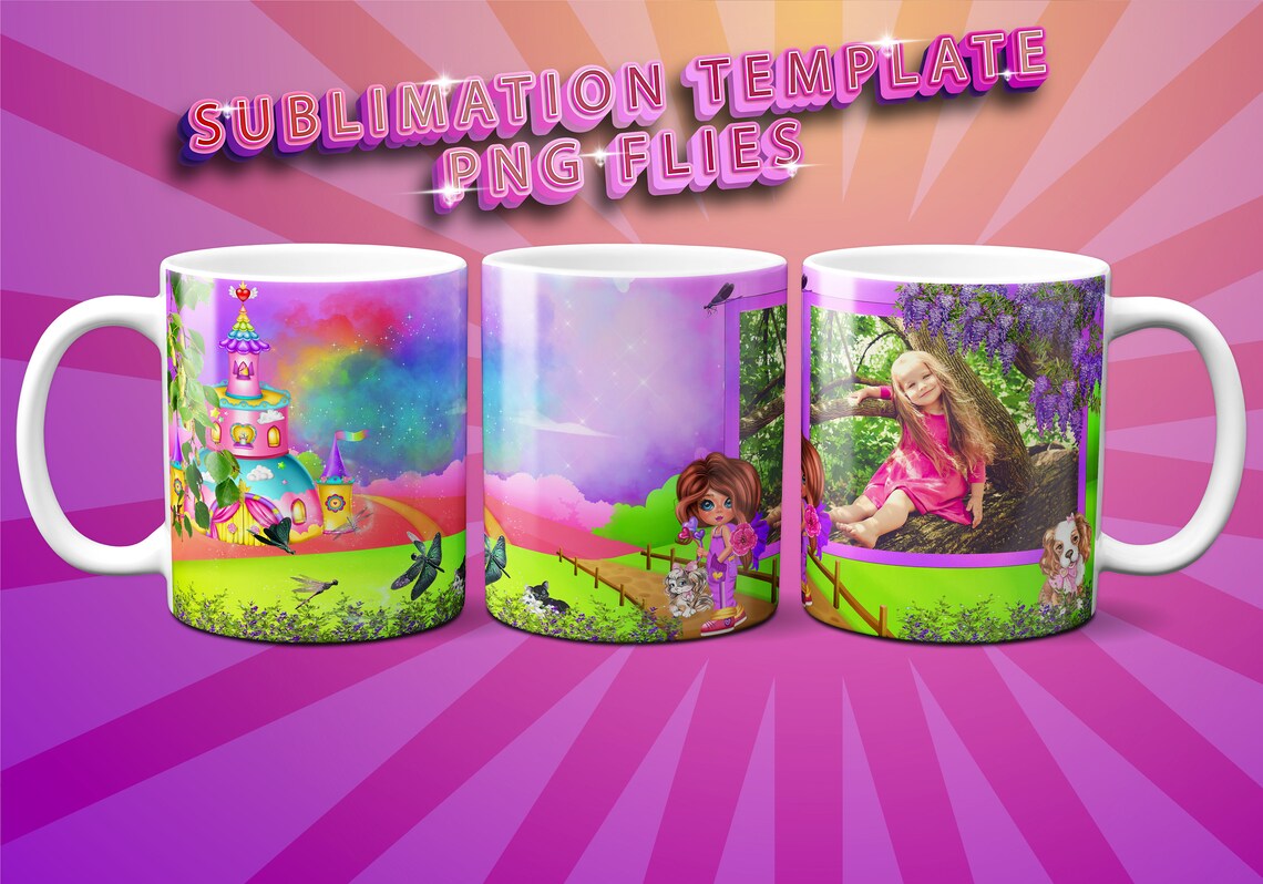 4 Sublimation Mug Templates Png PNG File for Sublimation - Etsy