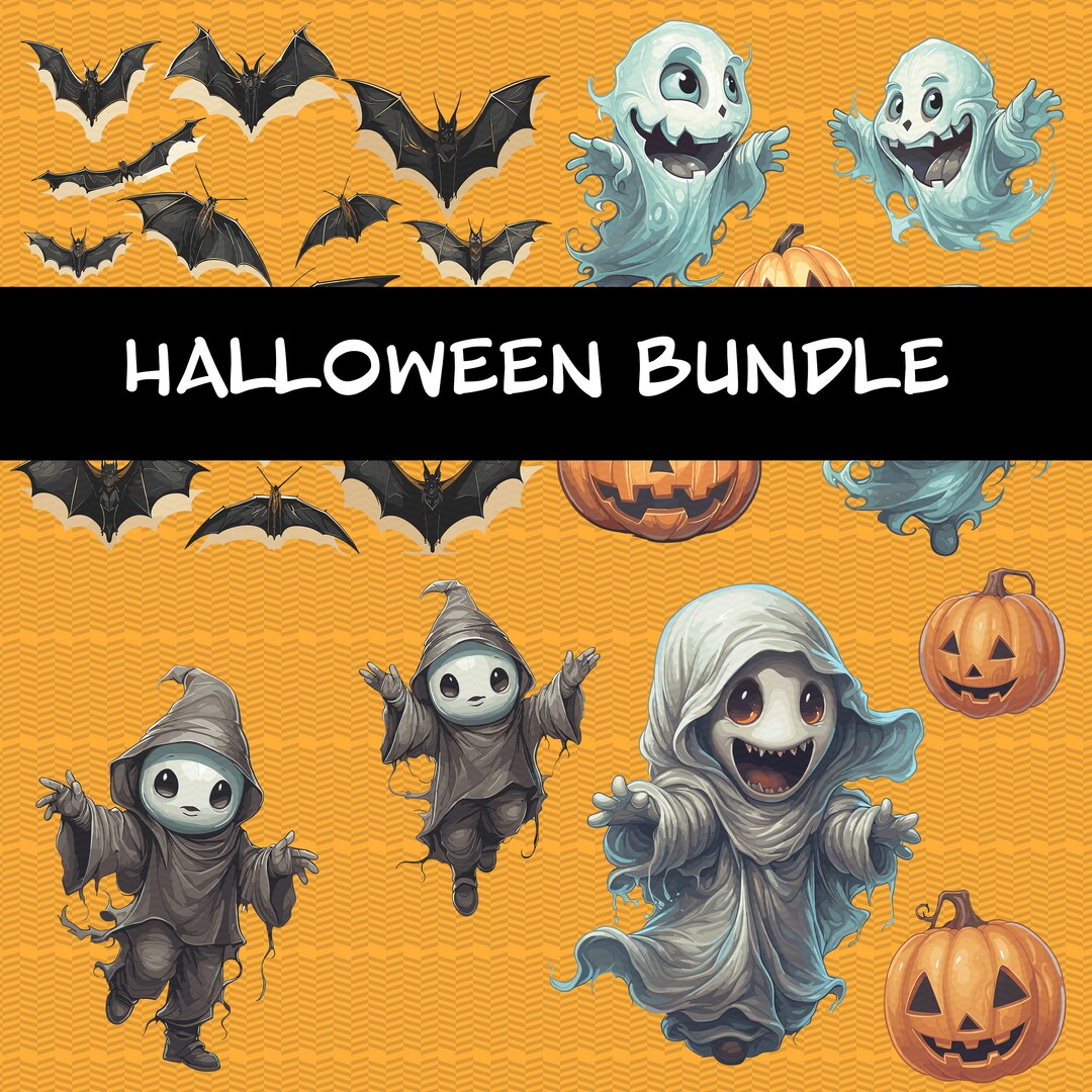 Cute Halloween Bundle Clipart Halloween Clipart Transparent - Etsy