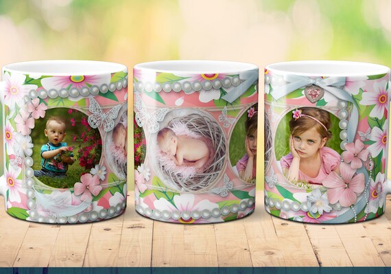 3 Photo Memory Mug Sublimation Template for 11oz-15oz Mugs | Etsy