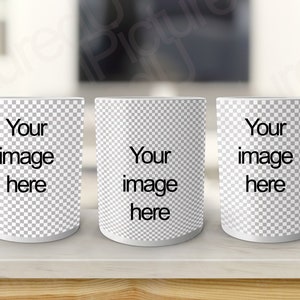 11oz White Mug Stylized Mock Up. 3 Views Coffee Mug Mockup. JPEG, PNG ...