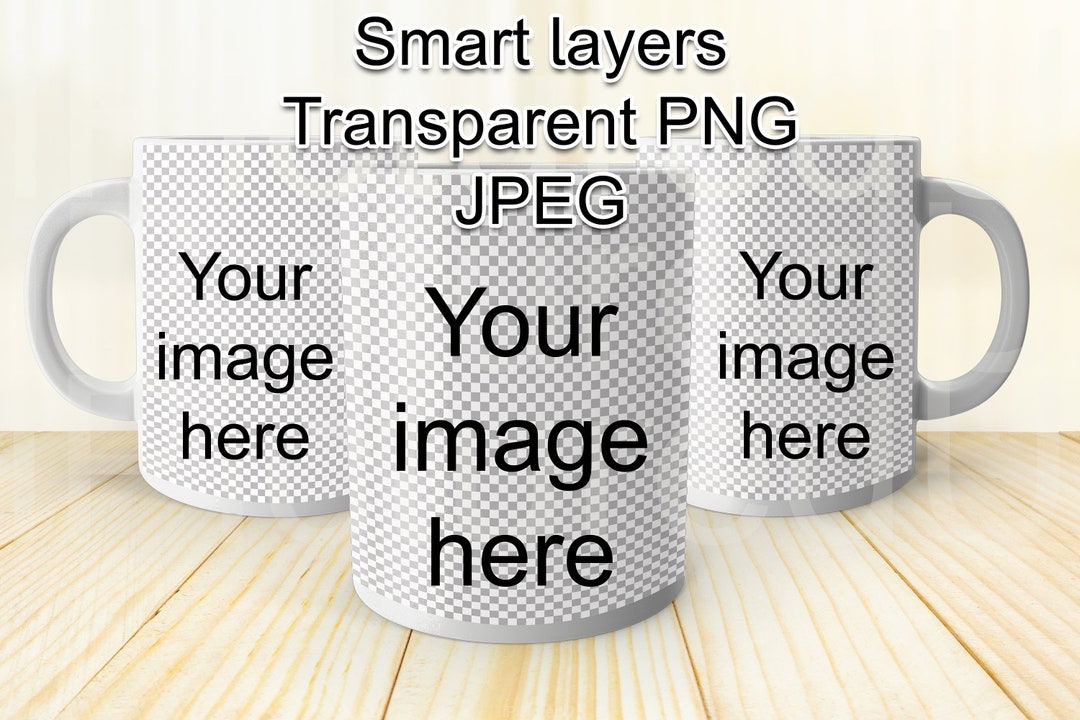 11oz White Mug Stylized Mock Up. 3 Views Coffee Mug Mockup. JPEG, PNG ...