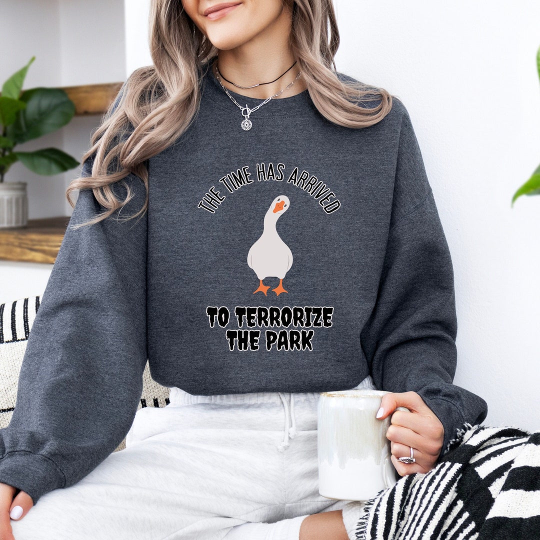 Crazy Eye Geese Terrorize Park Meme Sweatshirt Goose Shirt Funny Meme ...