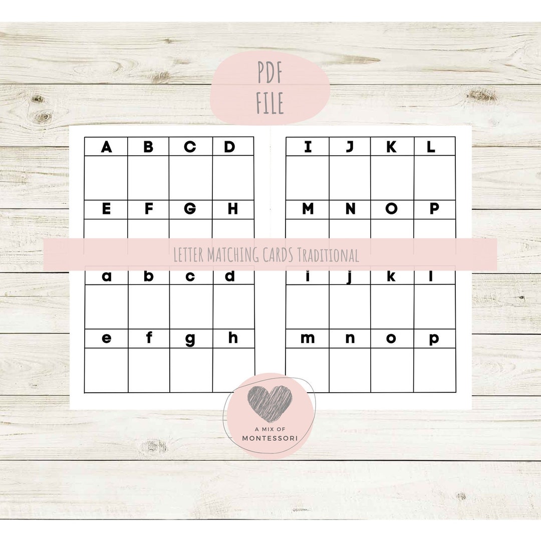 Letter Matching Cards - Fits Magnet Letters - Etsy