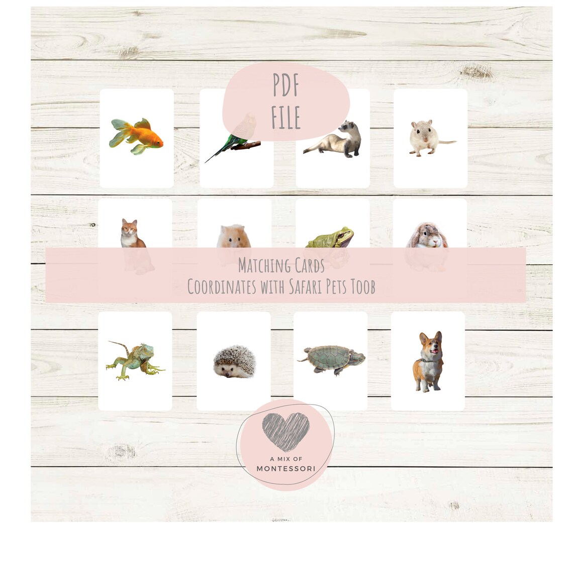 Pets Matching Cards for Safari Toobs - Etsy