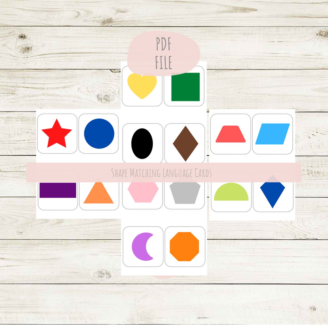 Shape Montessori Aligned Matching Cards - Etsy