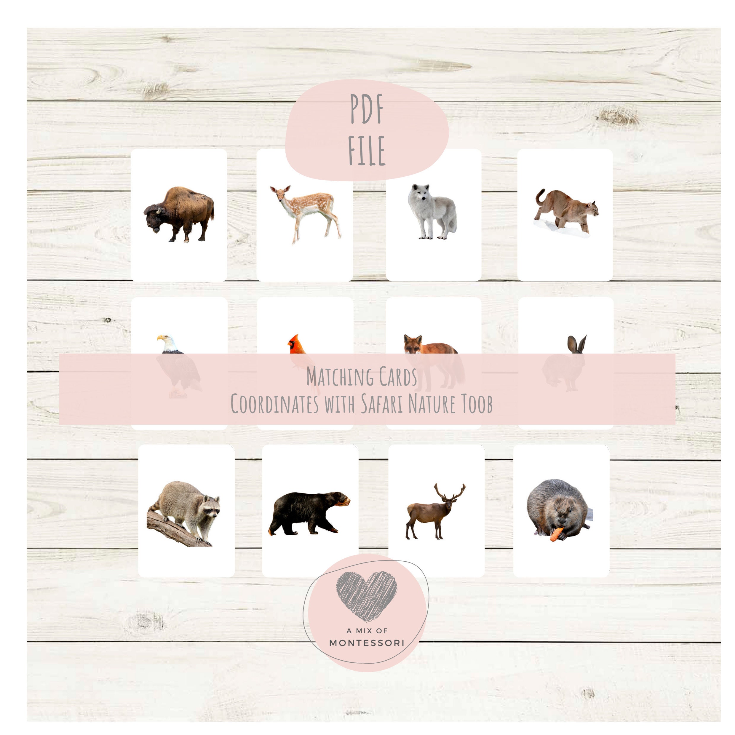 Farm Matching Cards for Safari Toobs Montessori Language Cards Learning ...