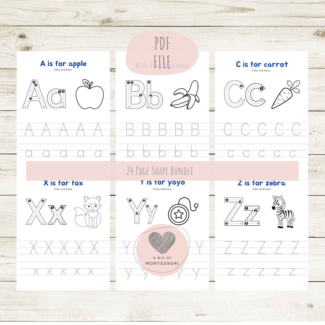 Letter Tracing Worksheet: A-Z Printable Activity (PDF) - Etsy