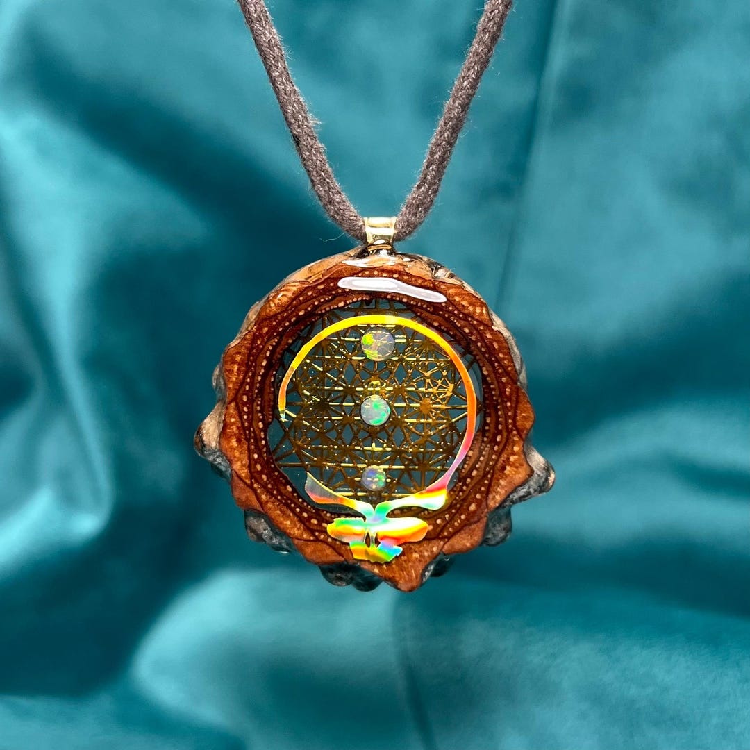 CUSTOM Re-creation ~ Sacred Geometry Stealie ~ Opals - Etsy