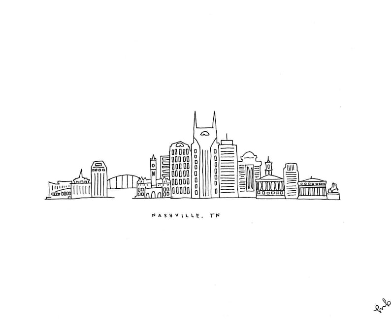 Nashville Skyline Print - Etsy