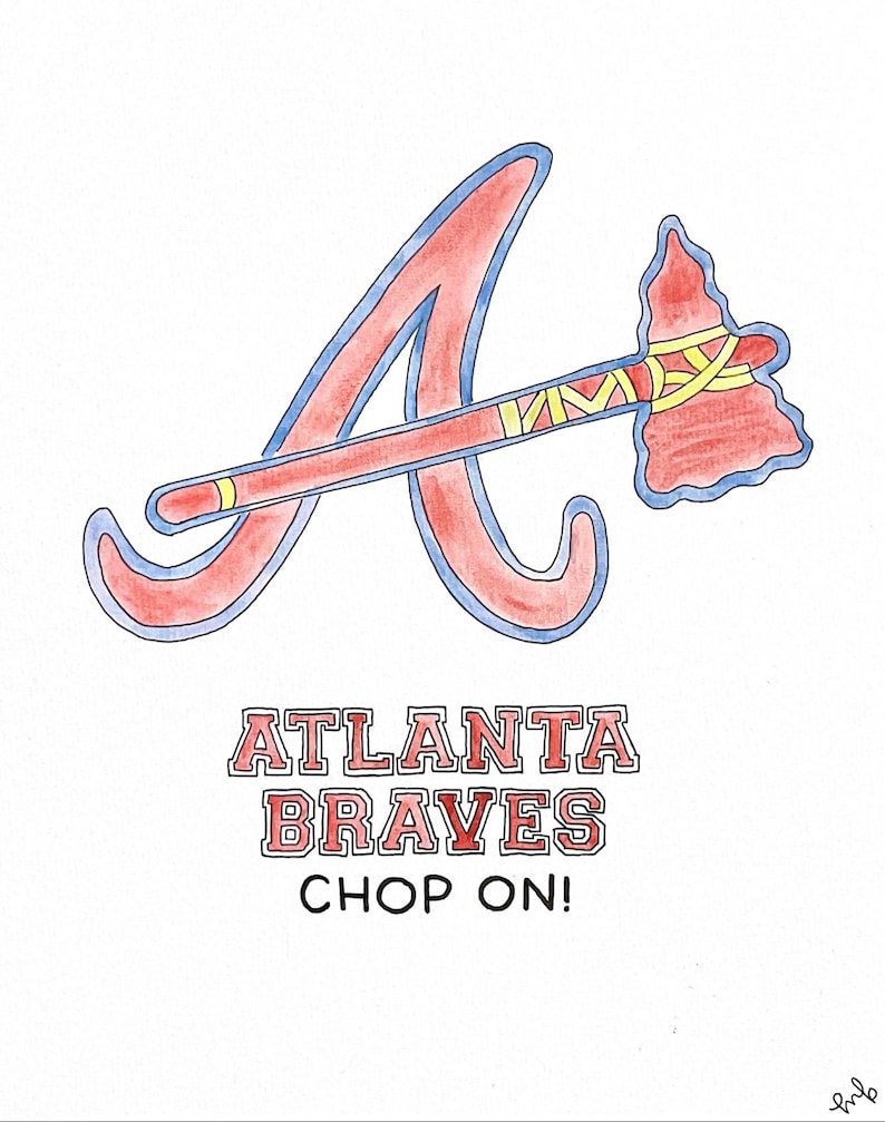 Atlanta Braves Watercolor Print - Etsy