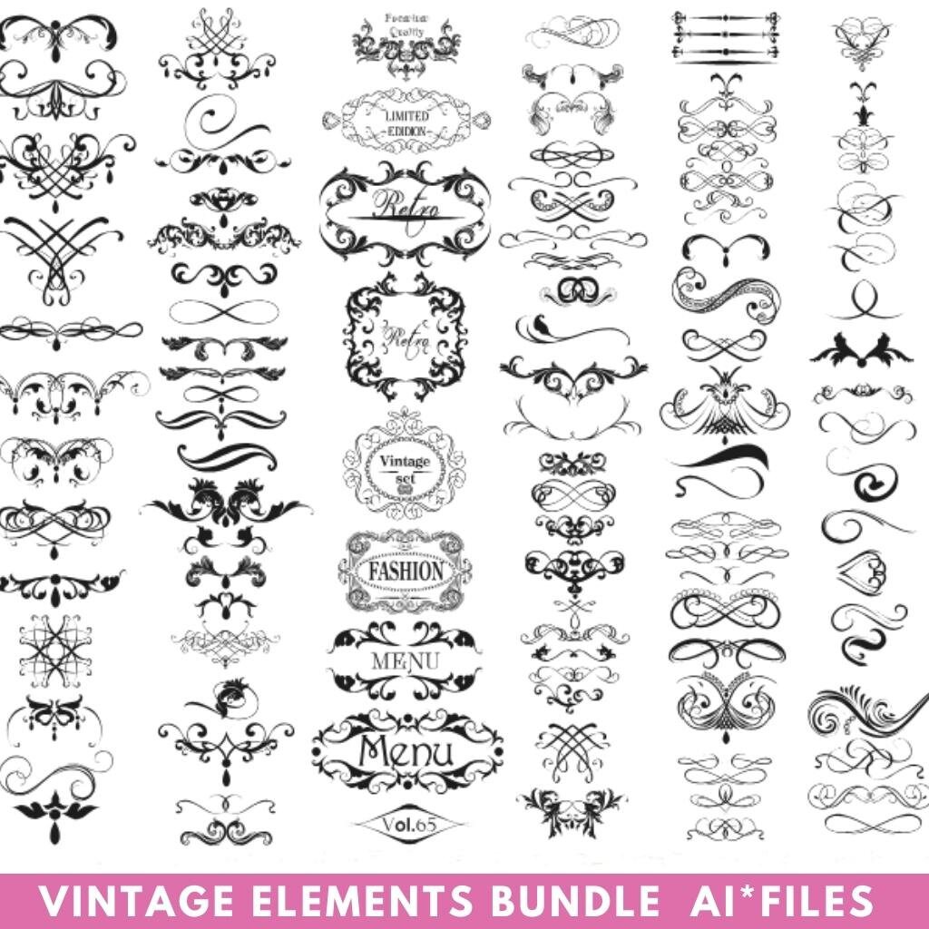 Decorative Elements AI Files, Design Elements Svg, Ornaments Svg ...