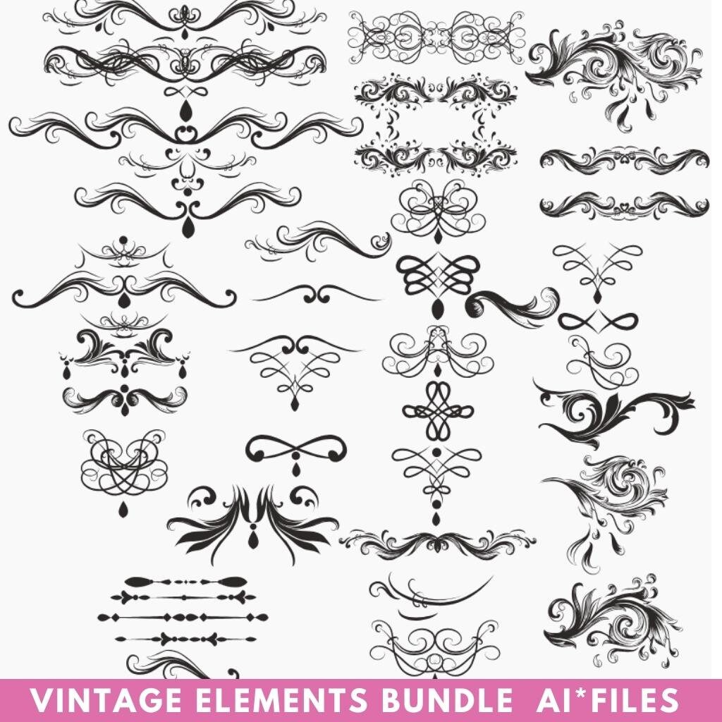 Decorative Elements AI Files, Design Elements Svg, Ornaments Svg ...