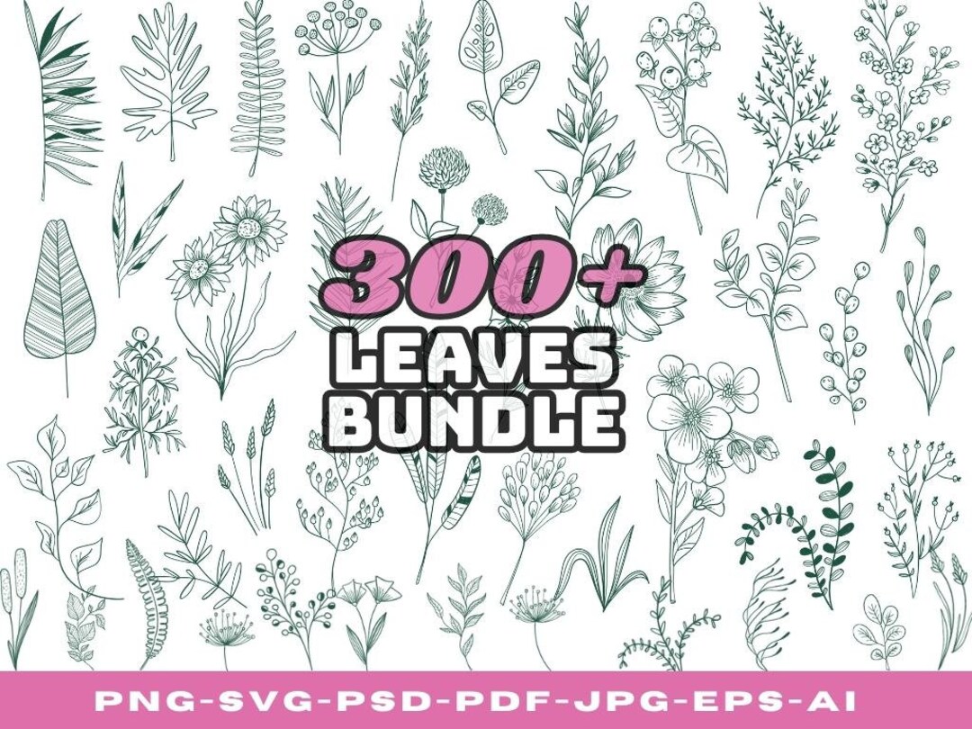Botanical Leaf Designs Bundle,leaves Clipart,leaves Bundle Svg,hand ...