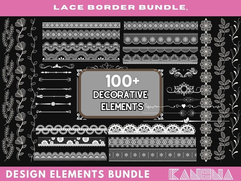 Lace Border Svg | Decorative Dividers Clipart | Frame Bundle | Simple ...