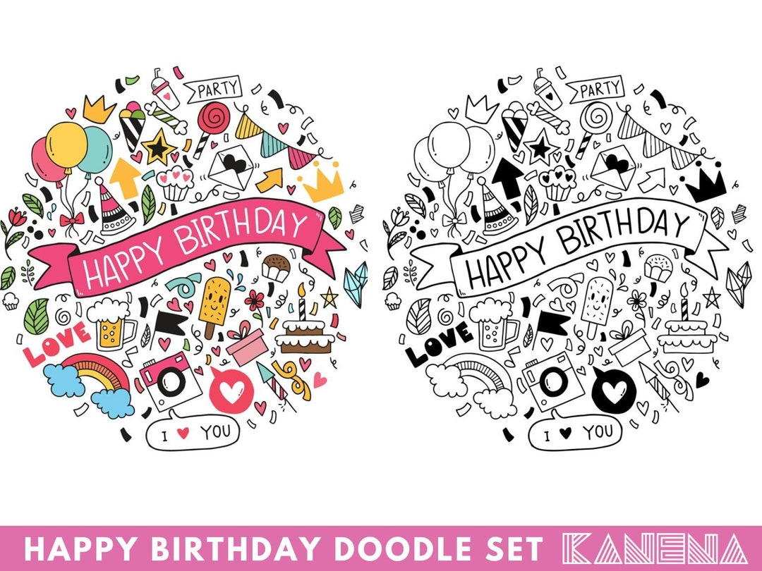 Party Doodle Set,doodle Clipart,doodle Drawings,doodle Svg,happy ...