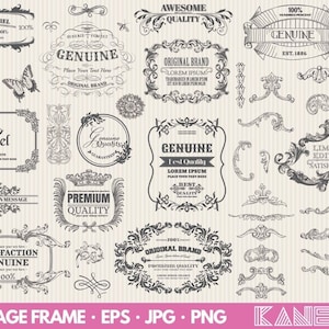 Vintage Frame Bundle,decorative Lines SVG, Lines Eps,banner Collection ...