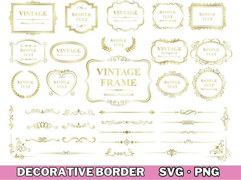 Decorative Border Svg,frame Svg,banner Collection,pattern,mega Design ...