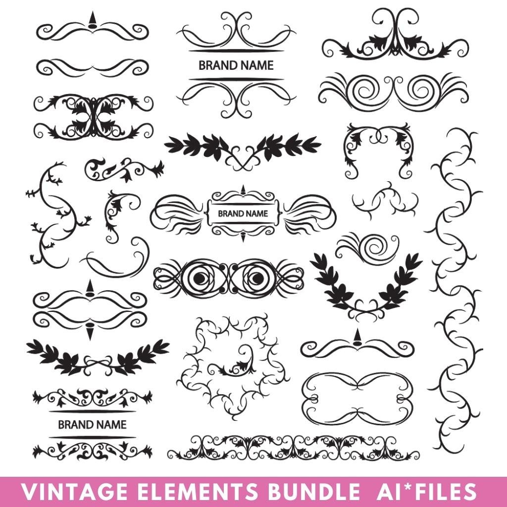 Decorative Elements AI Files, Design Elements Svg, Ornaments Svg ...