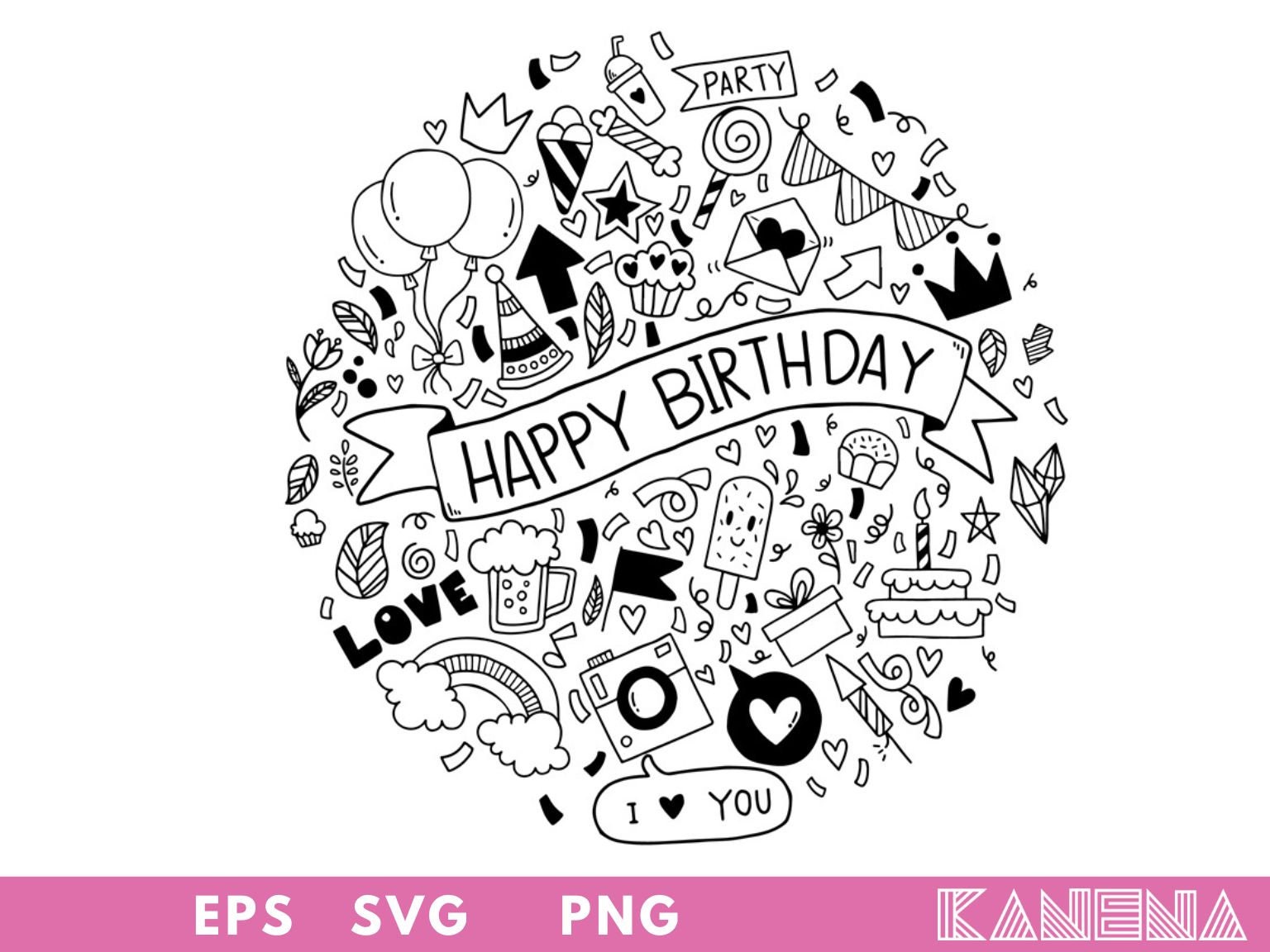 Party Doodle Set,doodle Clipart,doodle Drawings,doodle Svg,happy ...