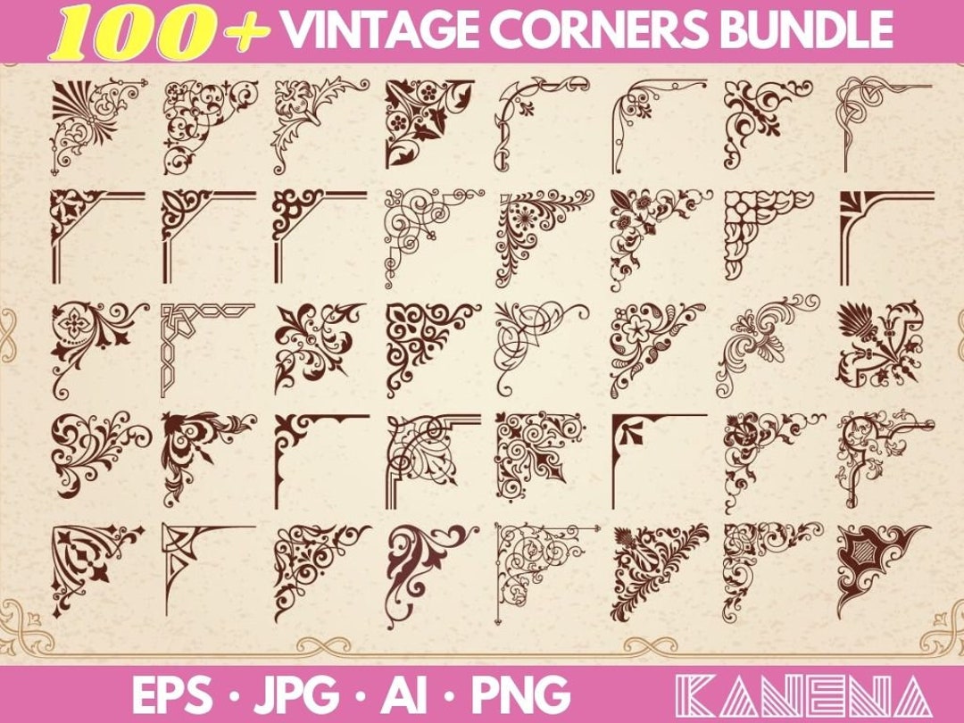 Corner Svg Bundle | Flower Border Svg | Corner Laser Cut | Corner Frame ...