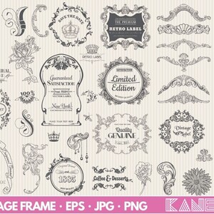 Vintage Frame Bundle,decorative Lines SVG, Lines Eps,banner Collection ...